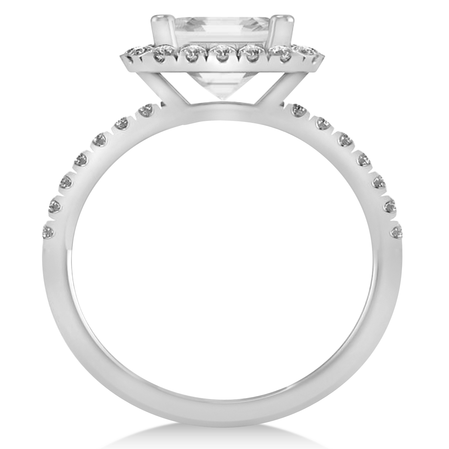 White Topaz Diamond Engagement Ring 18k White Gold (3.32ct) - AD1864