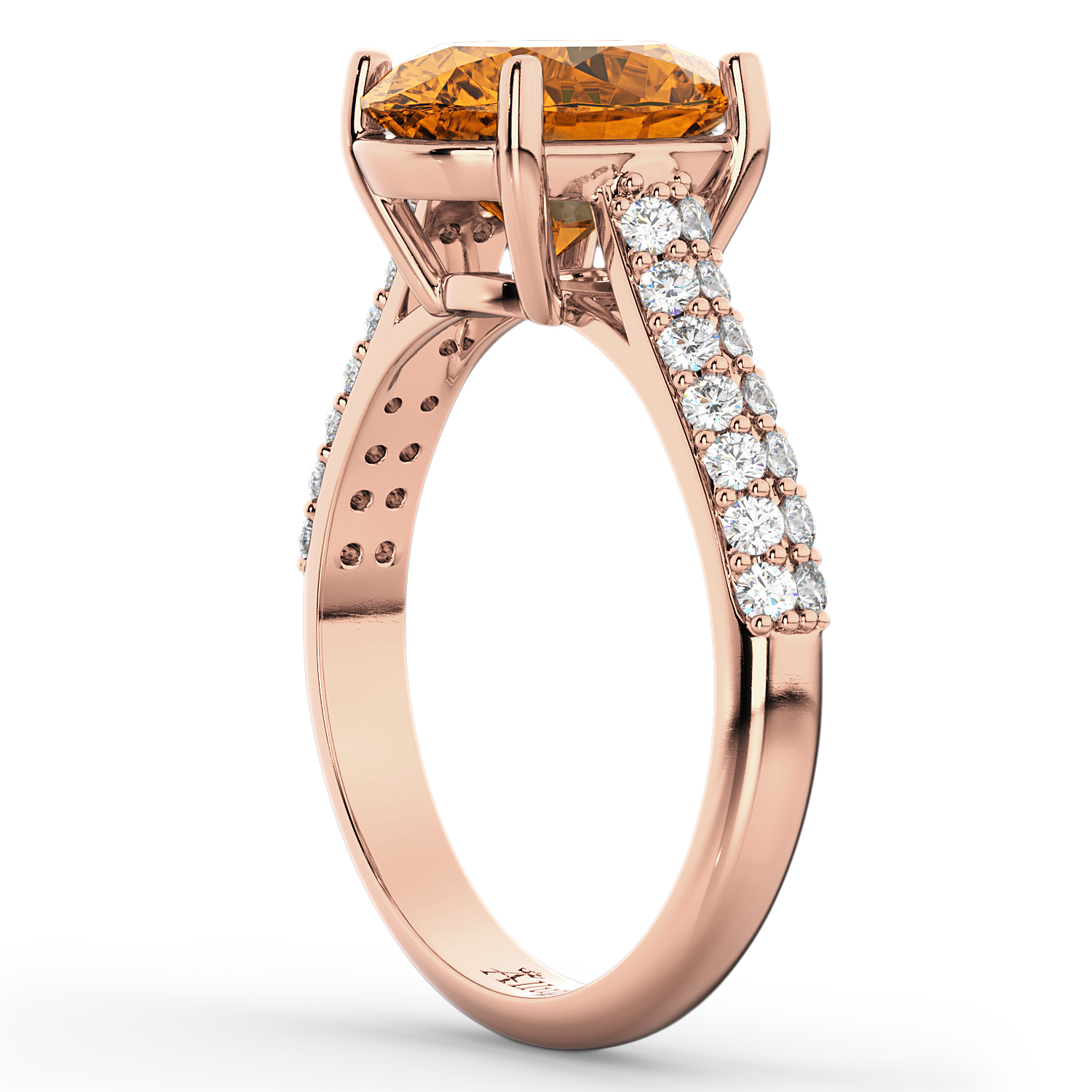 Oval Citrine & Diamond Engagement Ring 14k Rose Gold (4.42ct) - AD2613 Oval Citrine & Diamond Engagement Ring 14k Rose Gold (4.42ct) - AD2613