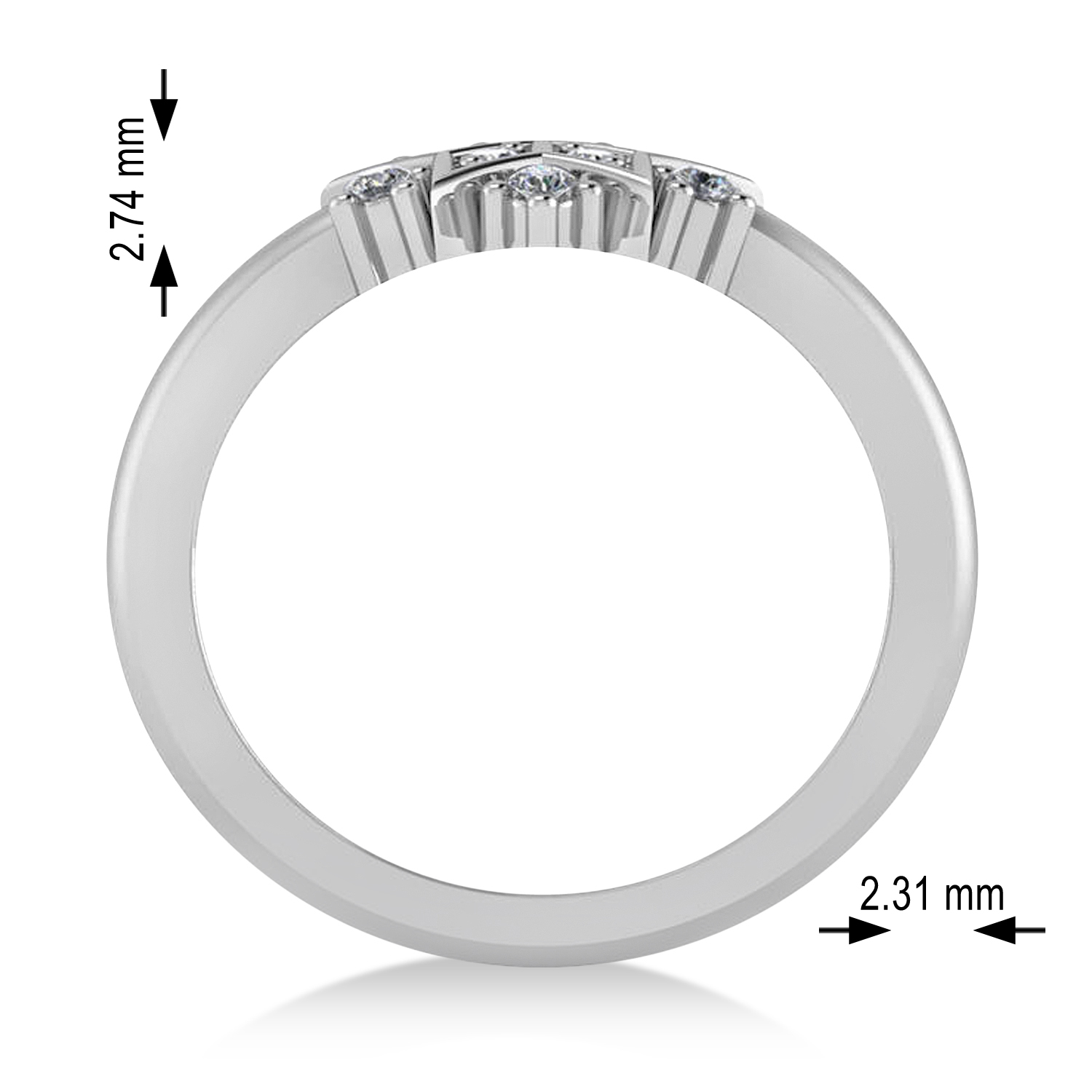 Diamond Snowflake Ring/Wedding Band 14k White Gold (0.24ct) - AZ9852