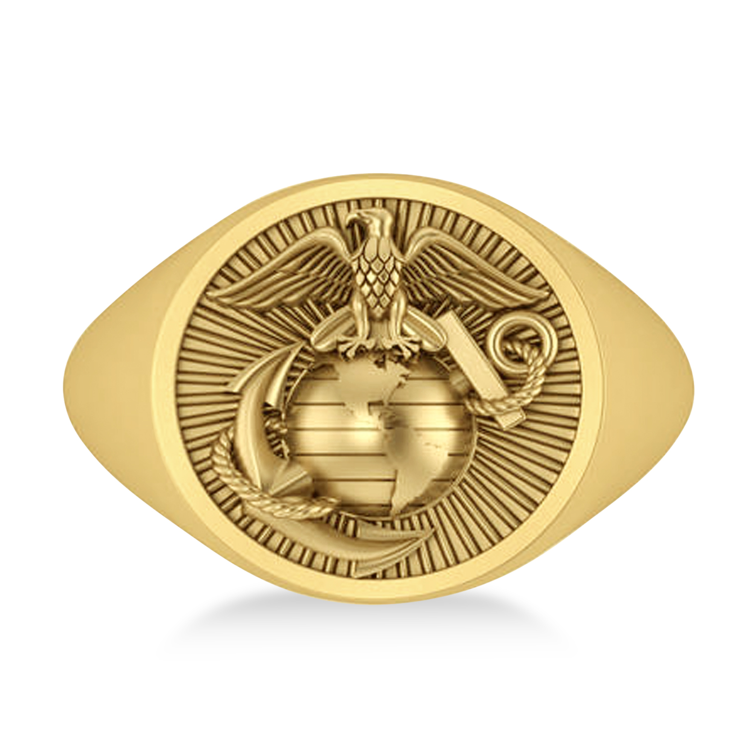 United States Marine Corps Men's Signet Fashion Ring 14k Yellow Gold ...
