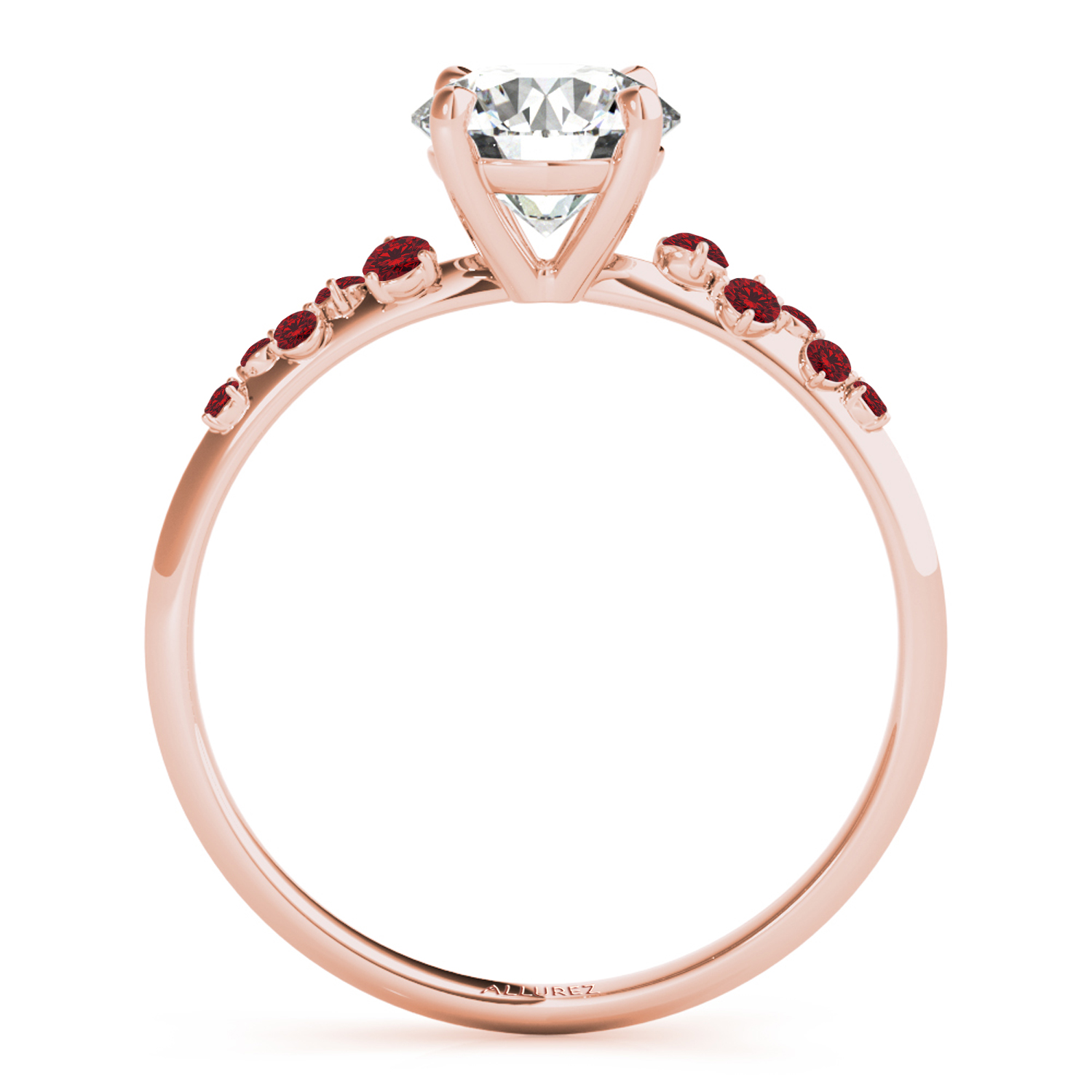 Scattered Ruby Engagement Ring 14K Rose Gold (0.13ct) - AZ22587