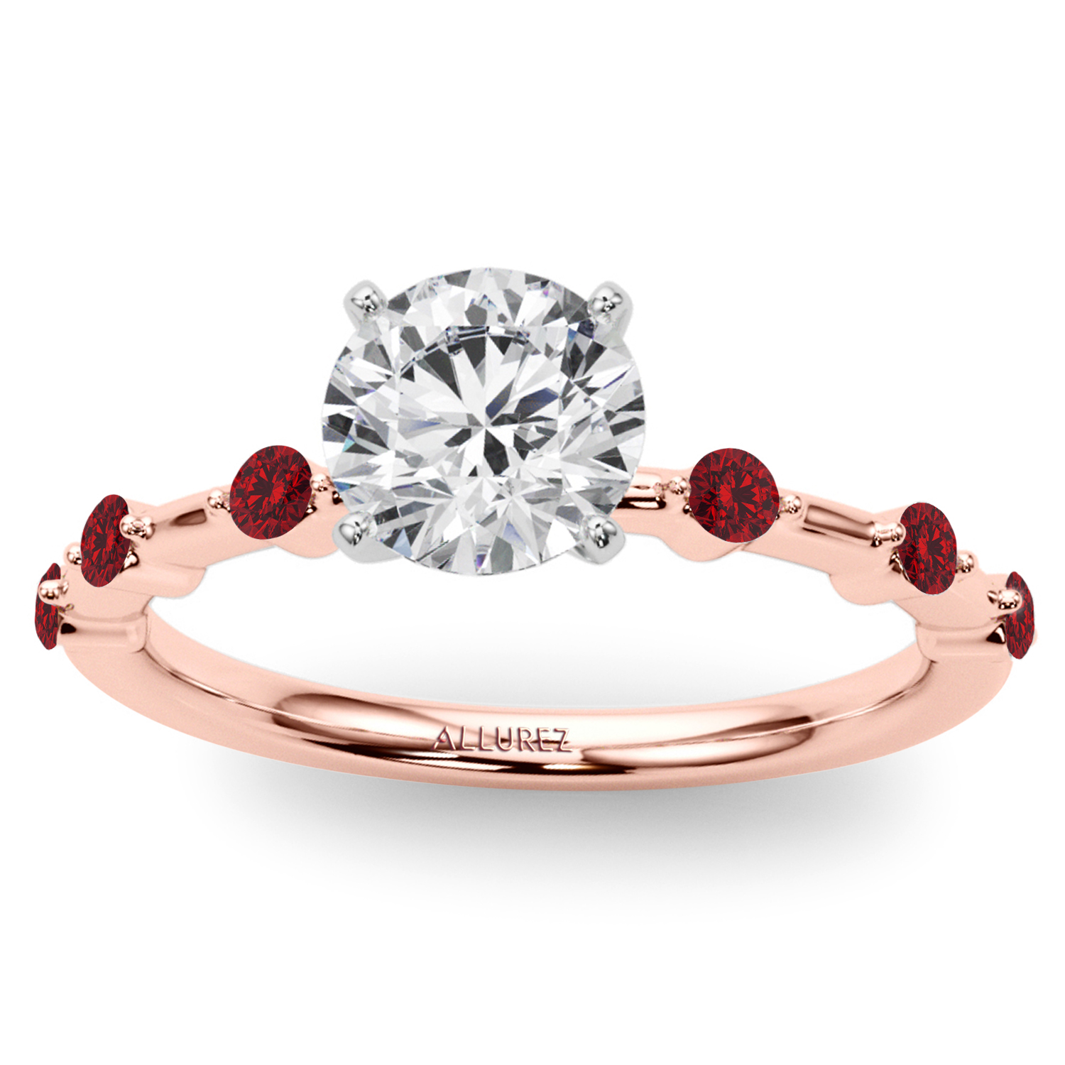Ruby Scalloped Engagement Ring in 14K Rose Gold (0.20ct) ? Luxurious, Elegant & Timeless Jewelry