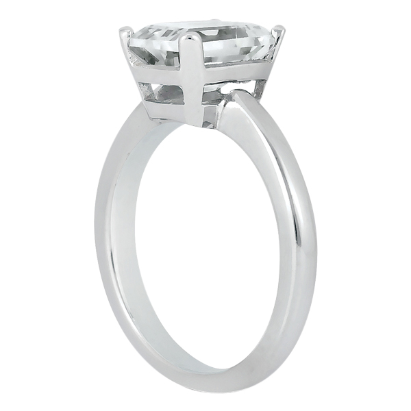 Solitaire Engagement Ring Setting for Emerald-Cut Diamond Platinum