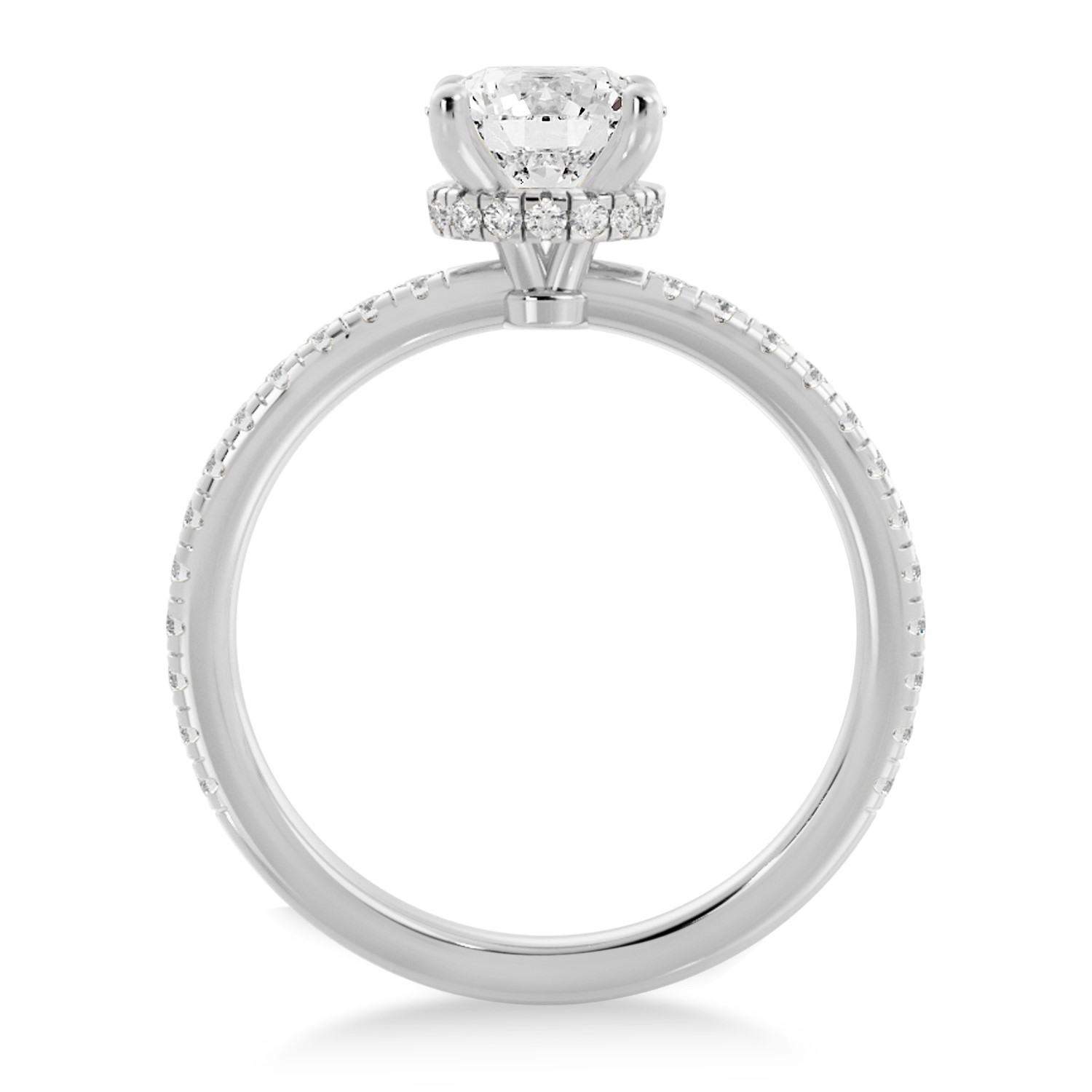 Lab Grown Diamond Pave Hidden Halo Engagement Ring 14k White Gold 0.33ct AZ20318