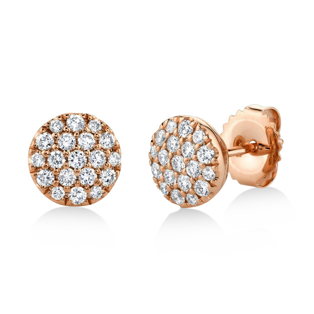 Pave circle stud earrings store