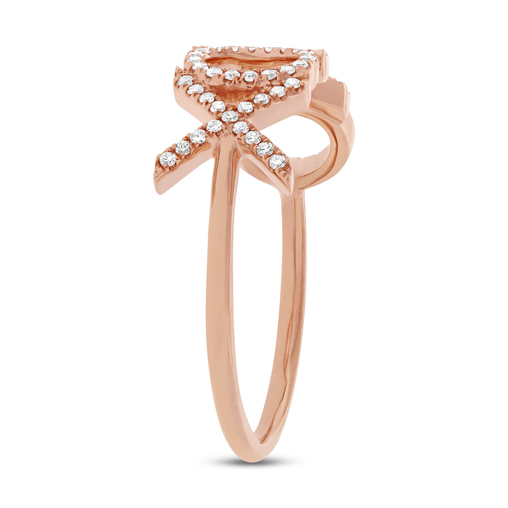0.18ct 14k Rose Gold Diamond ''XOXO'' Ring - SC55001766
