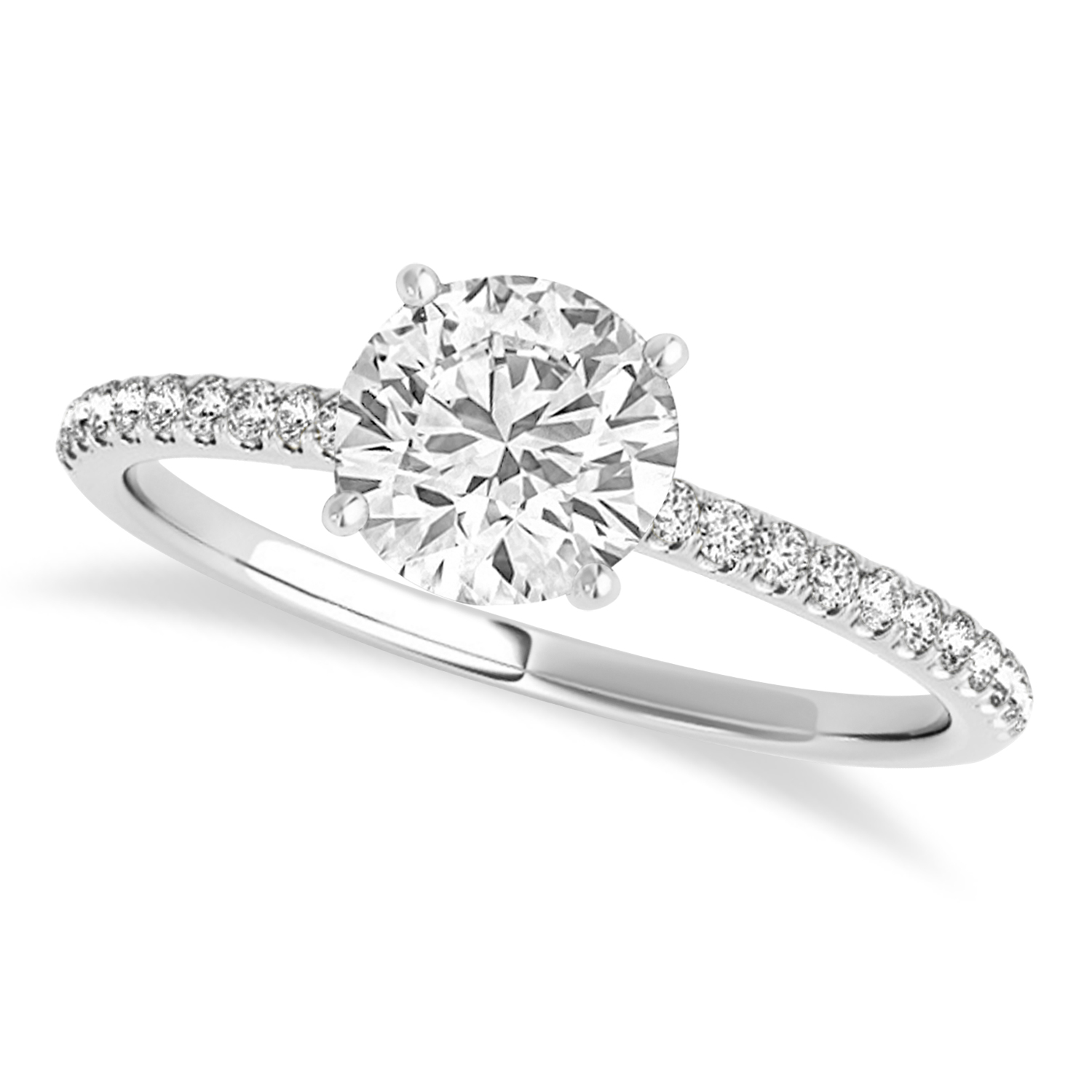 Lab Grown Diamond Accented Engagement Ring Setting Palladium 2.12ct ...