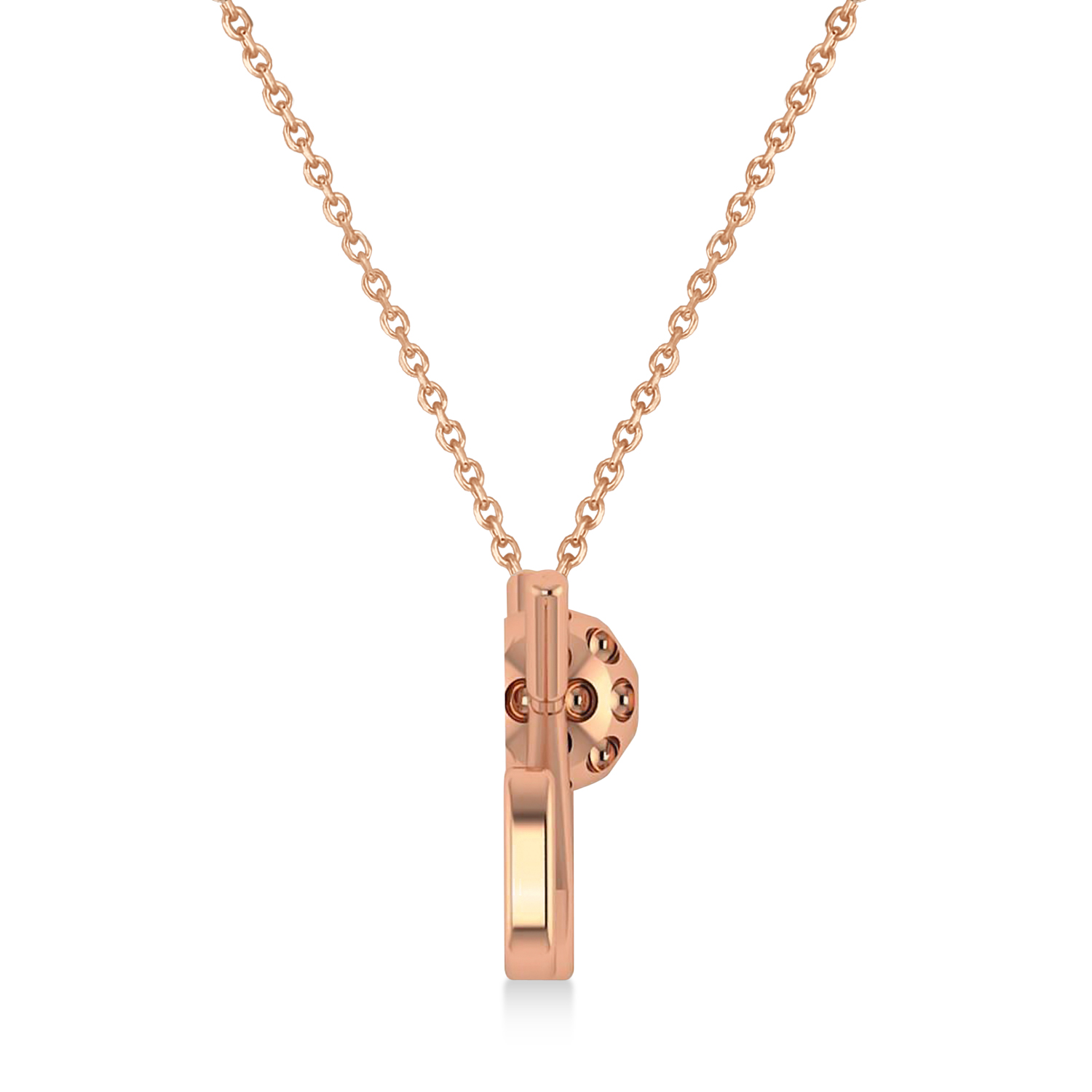 Golf Club Men's Pendant Necklace 14K Rose Gold-Allurez